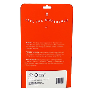 Clean Logic Charcoal Infused Sea Foam Body Sponge (Pack of 3)