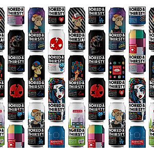 Bored & Thirsty Ionized Alkaline Water with Electrolytes & Trace Minerals for a Smooth Taste. Limited Edition Art Collabs 100% Recyclable 16 Fl Oz Aluminum Cans (4 Pack). Stop Single Use Plastic!