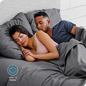 Bare Home Velvety Soft & Cozy Flannel Pillowcases (Set of 2) - Double Brushed Heavyweight 100% Cotton - Grey