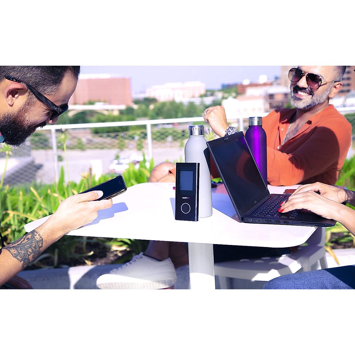 TravelWifi Sapphire 5G Mobile Hotspot, Portable WiFi Hotspot for Travel, CloudSIM Technology, Large Touch Screen, Network Congestion Monitoring, Preloaded 5GB Free Global Data, Optional Sim Card Slot