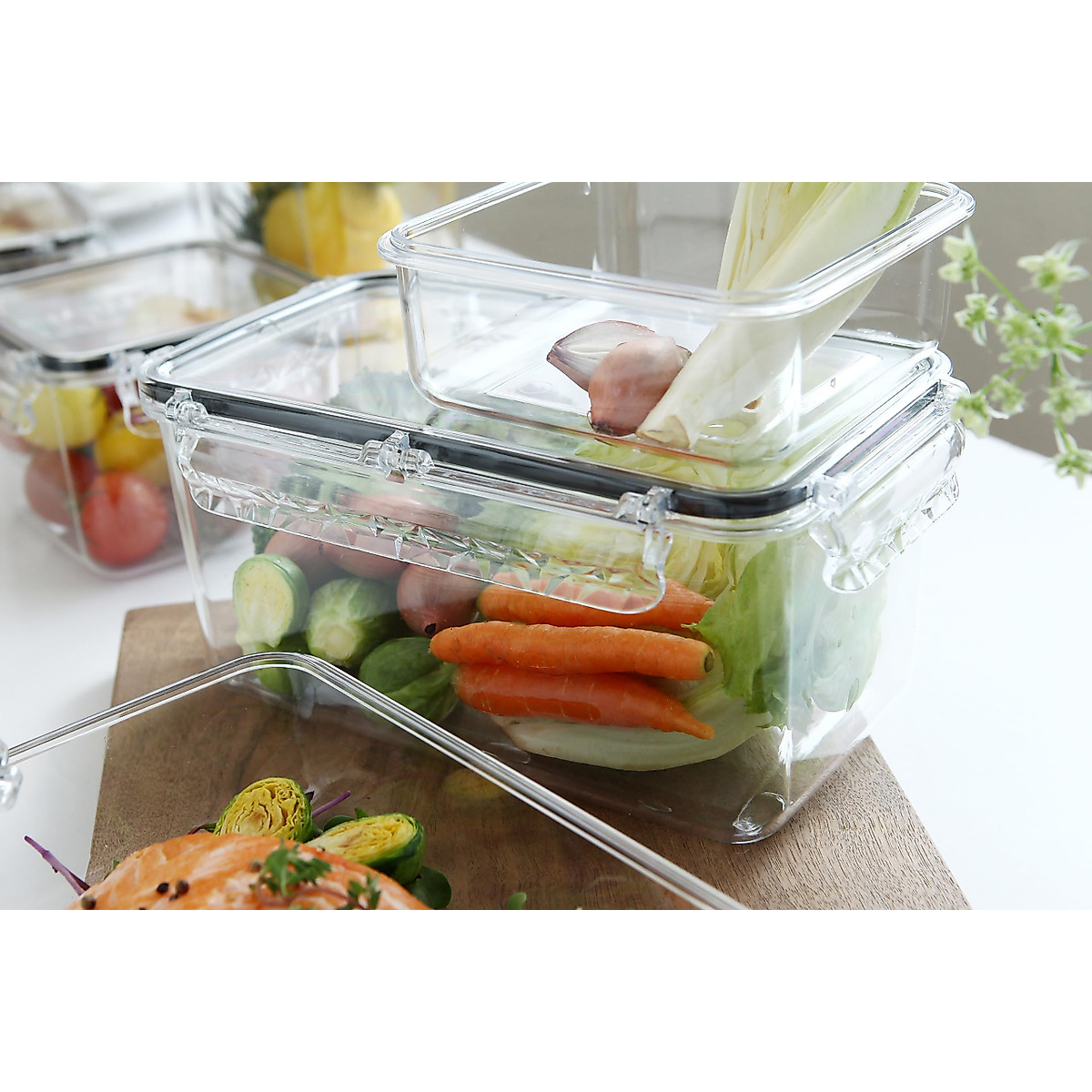 gotman Airtight Food Storage Container With Lid (91.3oz) BPA-Free | Meal Prep | Microwave, Freezer and Dishwasher Safe | Leak-Proof | Kitchen Fridge Organizer Boxes | Fresher Food