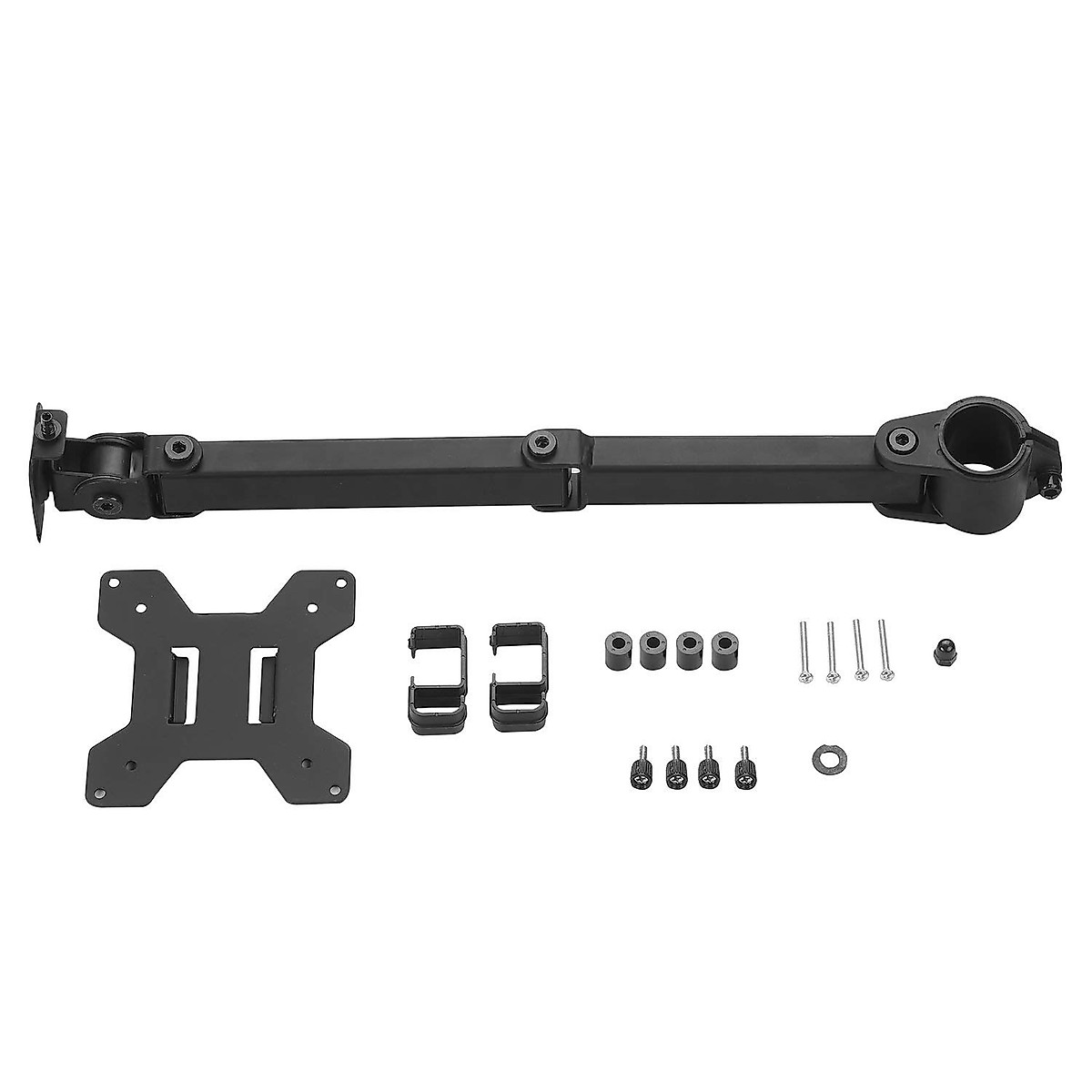 WALI Single Monitor Arm, Fully Adjustable Pole Mount Bracket for WALI Monitor Mounting System (001ARM), Black