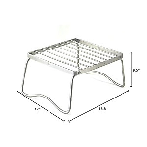 FBWSM Portable Camping Grill Mini Stainless Steel BBQ Grill Folding Compact Barbeque Grill for Picnics, Backpacking, Backyards, -17 * 15.5 * 9.5cm