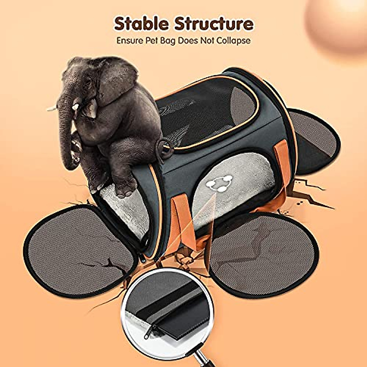 OKMEE Cat Carrier TSA Airline Approved with Ventilation for Small Medium Cats Dogs Puppies, Dog Carrier with Big Space, 5 Mesh Windows, 4 Open Doors for Comfortable Travelling.