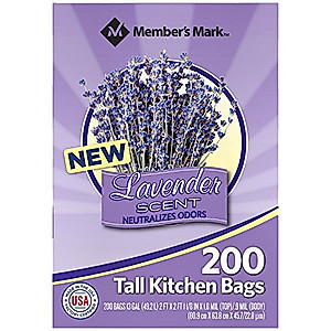 Members Mark Power Flex Tall Kitchen Drawstring Trash Bags (13 Gallon, 2 Rolls of 100 Ct, 200 Count Total), White