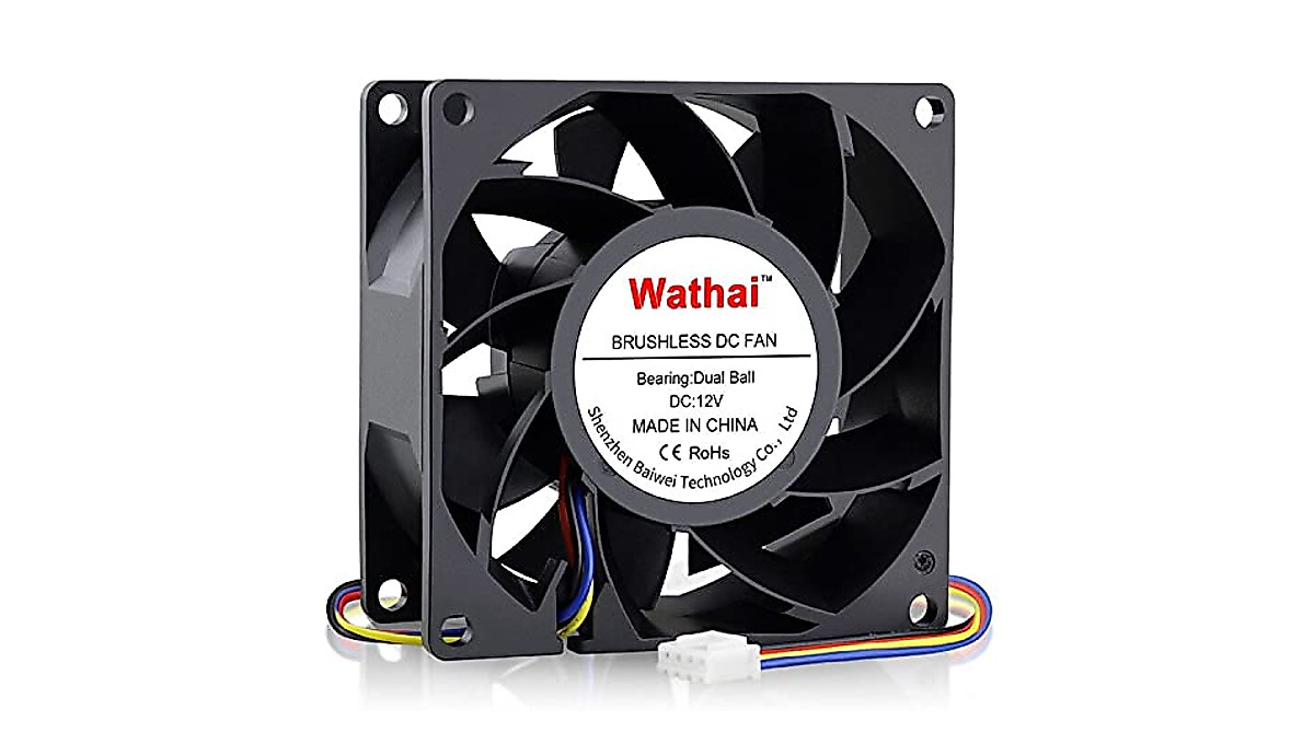 Wathai 80mm High Static Pressure PC Fan 12V PWM for CPU & GPU Cooling