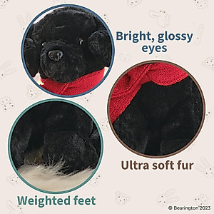 Bearington Cole The Black Labrador Puppy, Black Lab Stuffed Animal, 7.5 Inch Dog Plush, Black Stuffed Dog, Ideal Christmas Stuffed Dog Gift for Toddlers, Kids & Teens