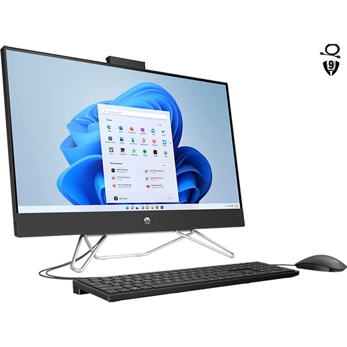 HP Essential All-in-One 27" FHD Desktop, AMD Ryzen 5 5500U, 16GB RAM 1TB PCIe NVMe M.2 SSD+1TB HDD, Wi-Fi, Bluetooth, Windows 11 Home, Black