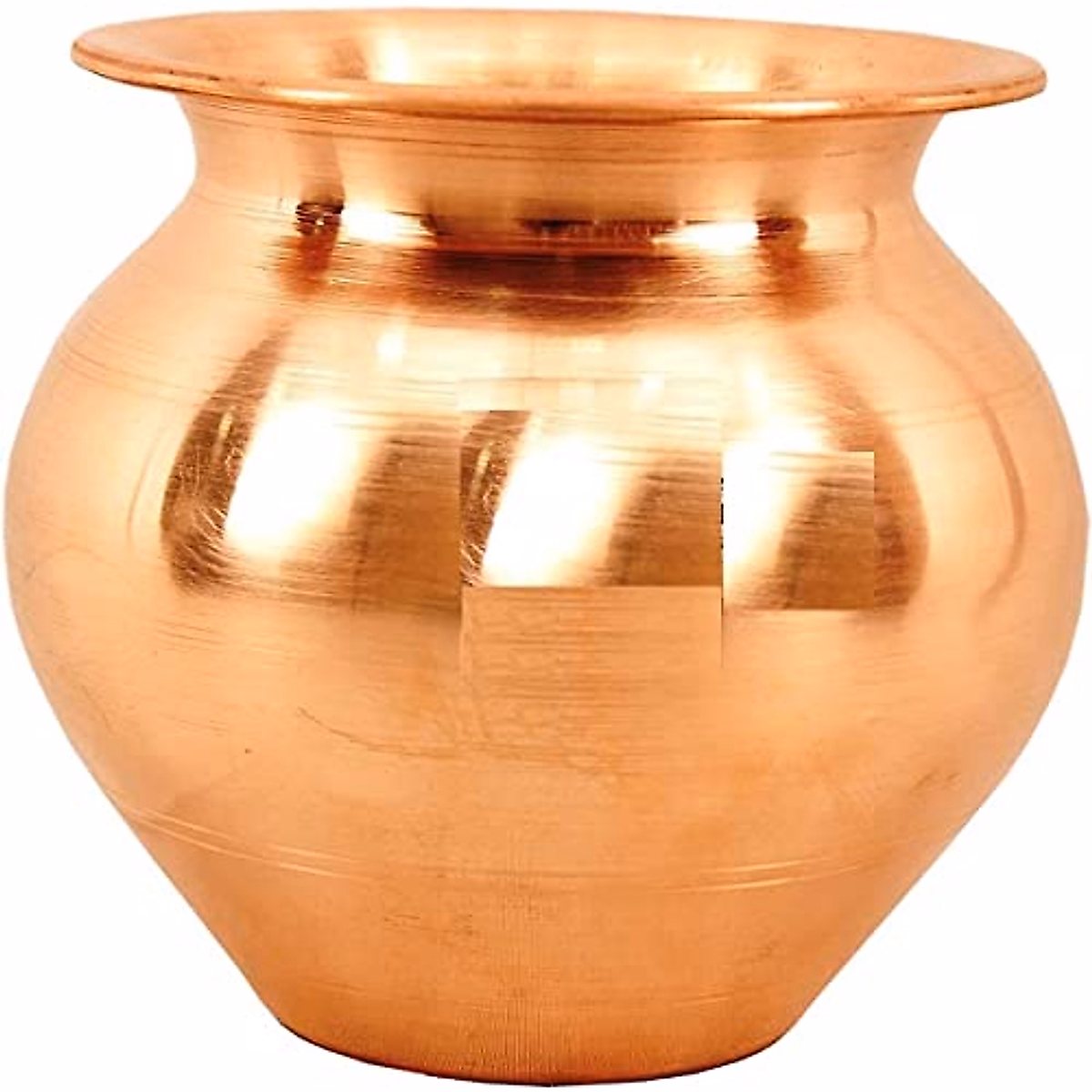 Copper Kalash Lota Pot, Puja Wedding Purpose Temple, Home and Perfect for gift.Capacity 500 ML,100% Pure Copper Vessel Lota Kalash, (Size in inches 4 x 4.2 x 4)1 Pc
