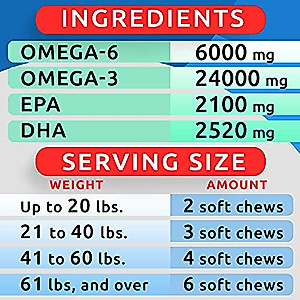 Bark&Spark Omega 3 for Dogs - 180 Fish Oil Chews for Dog Shedding, Skin Allergy, Itch Relief, Hot Spots Treatment - Joint Health - Skin and Coat Supplement - EPA & DHA Fatty Acids - Salmon Oil