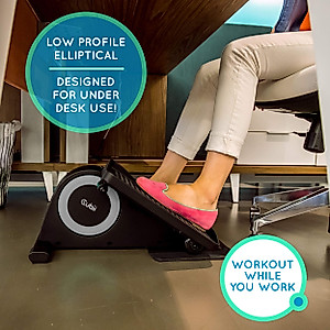 Cubii Jr: Desk Elliptical w/Built in Display Monitor, Easy Assembly, Quiet & Compact, Adjustable Resistance (Silver)