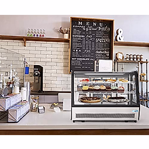 KoolMore - CDC-5C-BK 35" NSF Commercial Countertop Refrigerator Display Case Merchandiser with LED Lighting - 5.6 cu. ft, Black and Stainless Steel & SCDC-8P-SSL Commercial-Refrigerator, 71 Inch