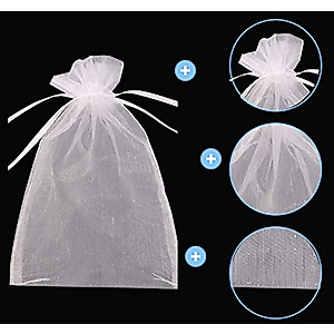 120PCS Organza Drawstring Gift Bag Pouch Wrap for Party/Game/Wedding/Christmas, Candy Pouch (120 Pcs-8x12")