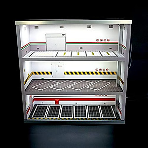 Garage Display Case Collectible Display Show Case with LED Lights,Model Car Display Case for 1:64 Scale Mini Car Parking Space Scene Collectible Gift Decoration 3 Layer Model Car Parking Lot Garage