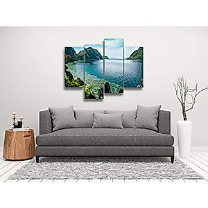 El Nido, Philippines Canvas Wall Art Hanging Paintings Modern Artwork Abstract Picture Prints Home Decoration Gift Unique Designed Framed 4 Panel