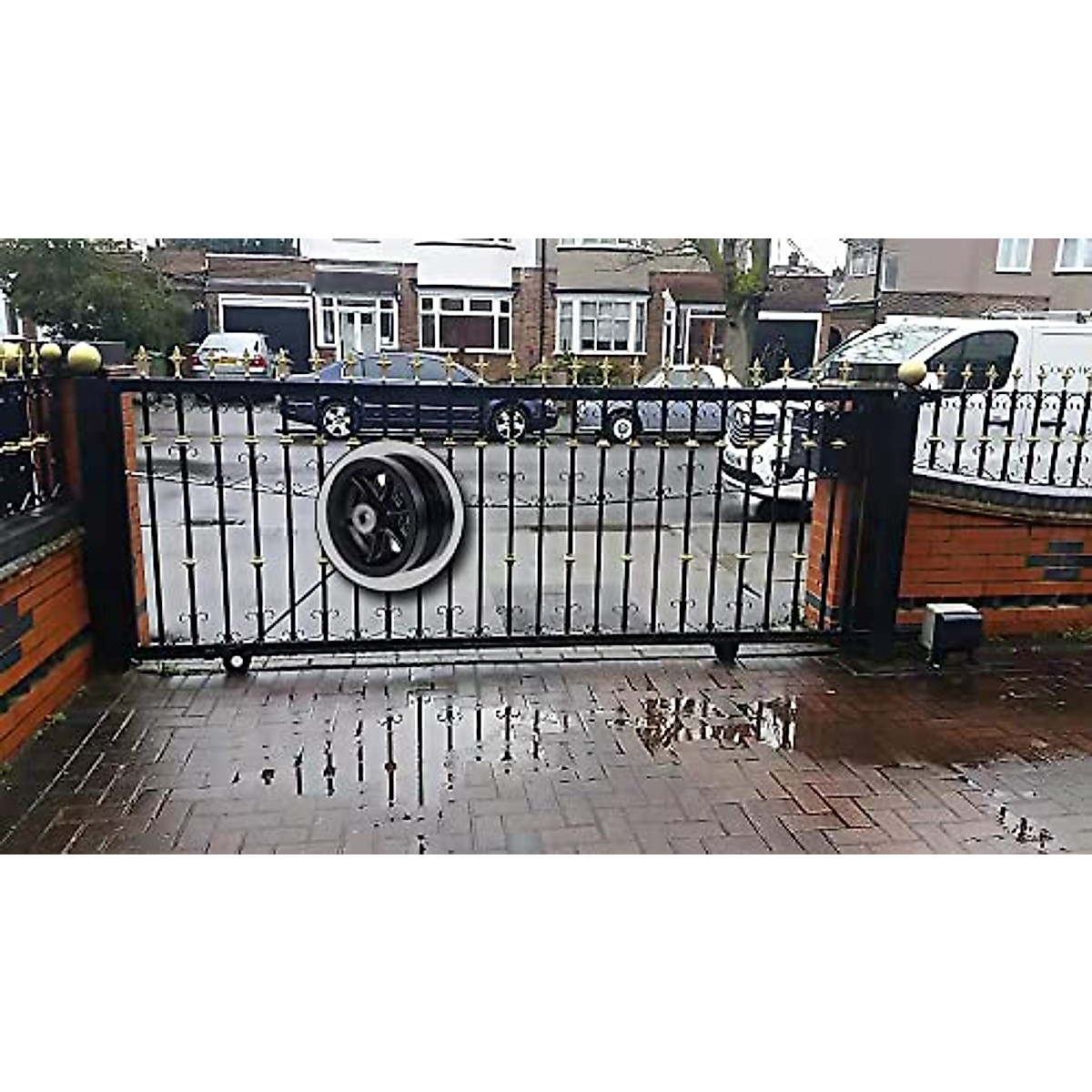 SYRATION 4"x1-1/2" Cast Iron V Groove Caster Wheel with Straight Roller Bearing Capacity up to 600 lbs (1 Black Wheel)