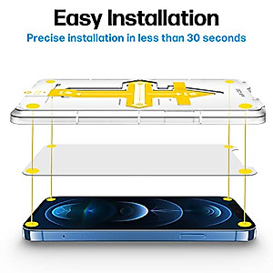 Power Theory Designed for iPhone 12 Pro Max Screen Protector Tempered Glass [9H Hardness], Easy Install Kit, 99% HD Bubble Free Clear, Case Friendly, Anti-Scratch, 2 Pack