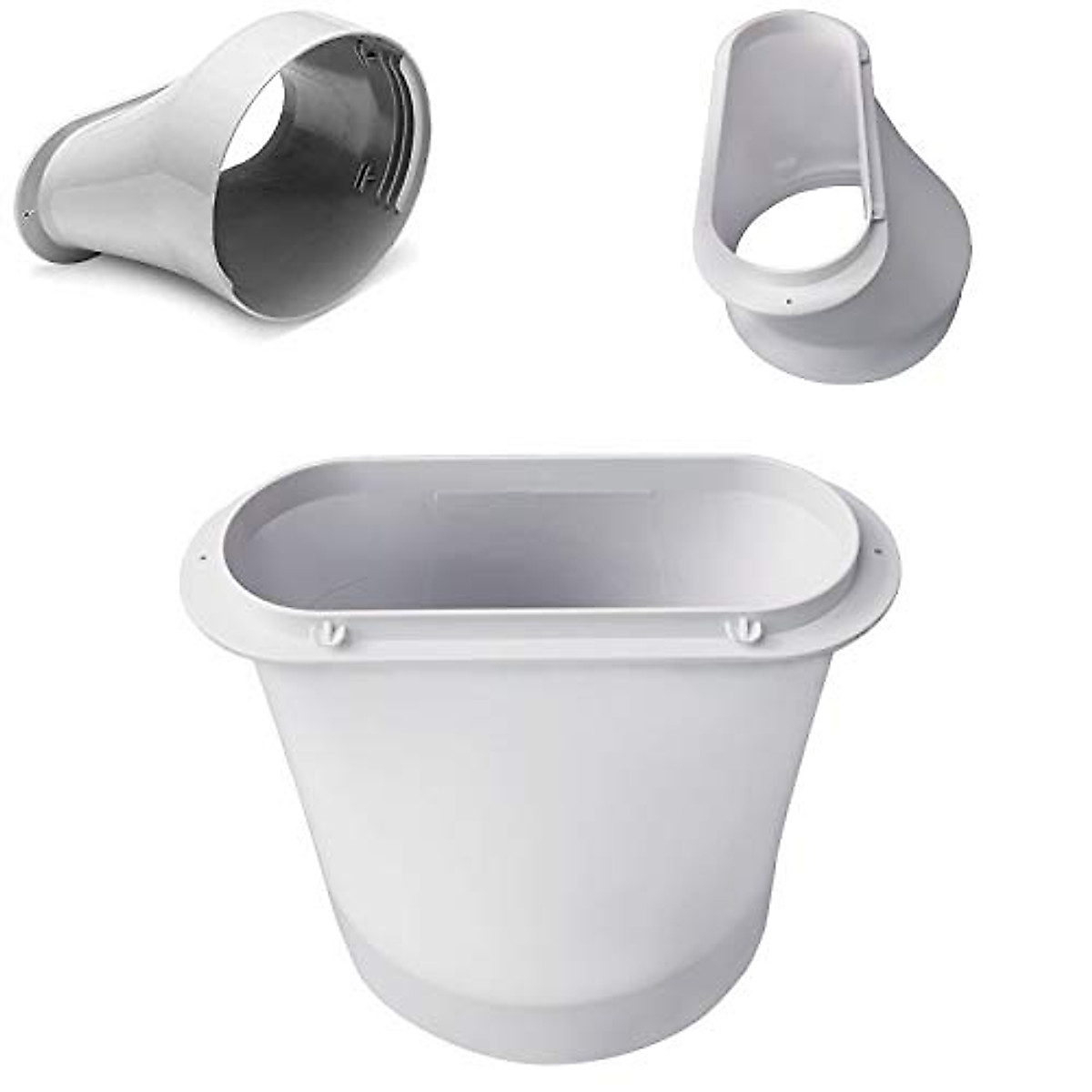 Connector for Connecting Window Sealing Plate with Oval Vent and Air-Conditioning Exhaust Hose with Dia 5.9'', Air Conditioner Exhaust Hose Adapter,Portable Exhaust Hose Tube Connector