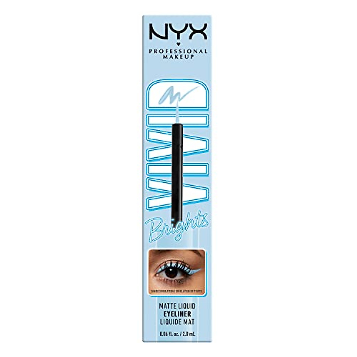 NYX PROFESSIONAL MAKEUP Vivid Brights Liquid Liner, Smear-Resistant Eyeliner with Precise Tip - Blue Thang