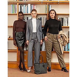 MANGOPOP Women's Mock Turtle Neck Long Sleeve Tops Bodysuit Jumpsuit (A Long Sleeve Black, Small)