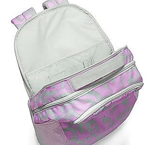 Nike Womens Brasilia Printed Backpack Light Silver/Rush Fuchsia/White