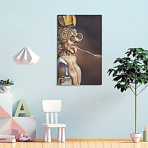 Salvador Dali Painting Art Poster Portrait of Picasso Wall Art Poster Scroll Canvas Painting Picture Living Room Decor Home Framed/Unframed 16x24inch(40x60cm)