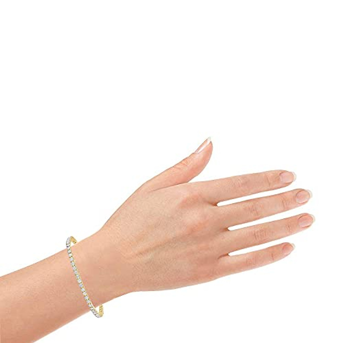 Beyond Brilliance 4.00 Carat Diamond, Tennis Bracelet (J-K, I2-I3) 14K Yellow Gold 4 Prong Set Round Cut Diamond Bracelet Natural Diamond Jewelry for Women| Gift Box Included