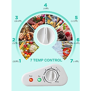 KRIB BLING Chest Freezer Adjustable Thermostat Compact Freezers with Removable Storage Basket for House Kitchen Basement 3.5 cu.ft White