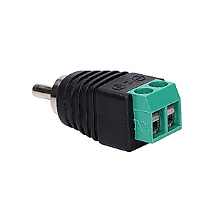 ALEKOR Phono RCA Male Plug to AV Screw Terminal Audio Video Connector Speaker Wire to RCA Adapter (Pack of 12)