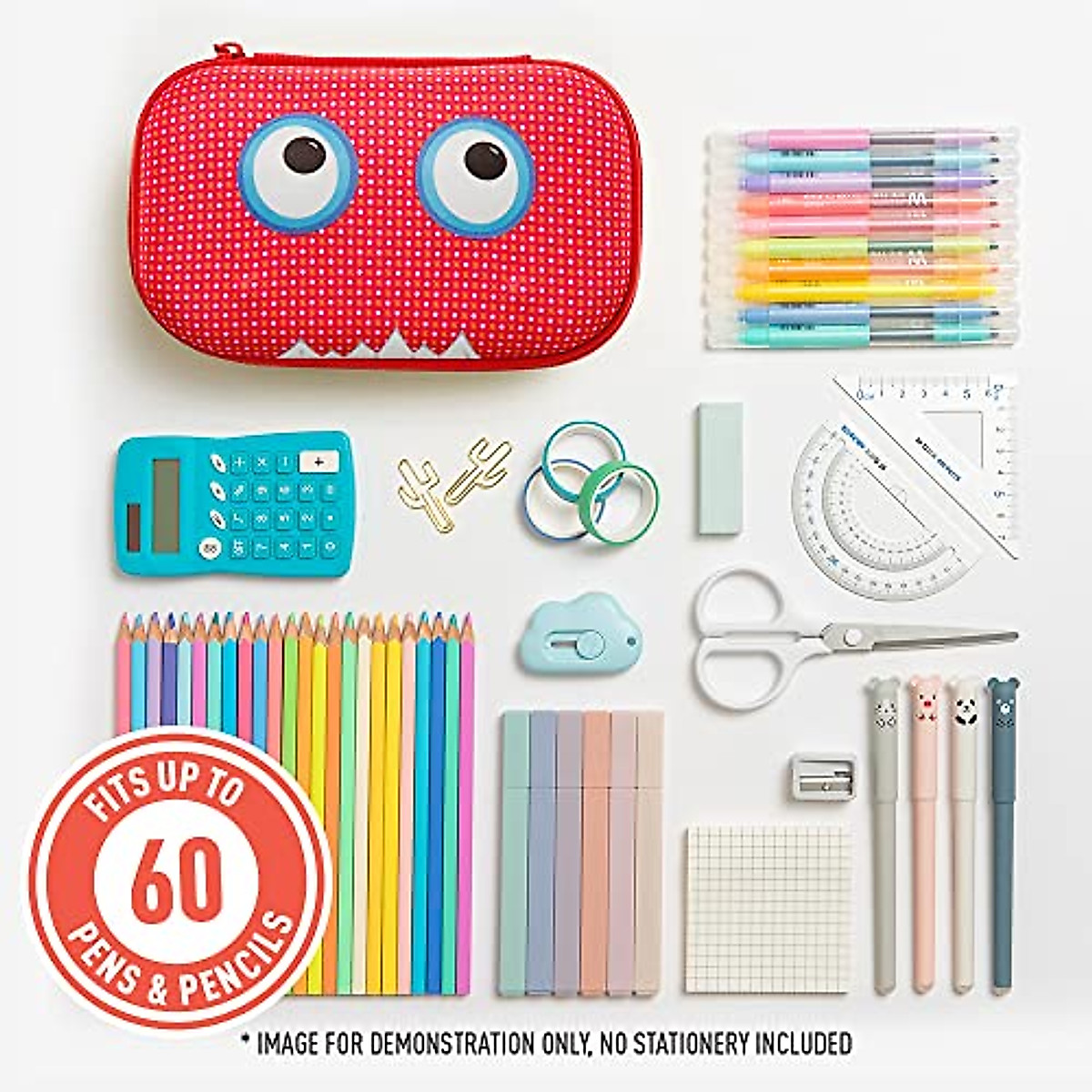 ZIPIT Beast Pencil Box for Kids | Pencil Case for School | Organizer Pencil Bag | Large Capacity Pencil Pouch (Red)