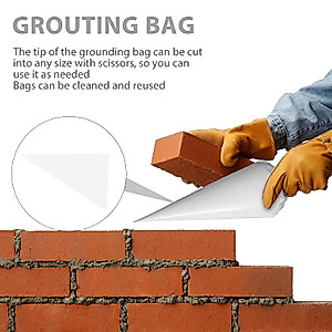 UKCOCO 50pcs Construction Pointing Bag Brick Masonry Bags Tile Grout Pouches Grout Pen Decorating Bags for Frosting Cement Sealer Black Tile Puncture White Makeup Work