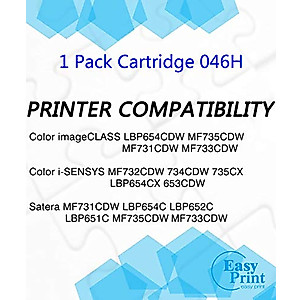 EASYPRINT Compatible Toner Cartridge Replacement for Canon 046 CRG-046H CRG046H LBP654Cdw MF735Cdw MF733Cdw MF731Cdw Printer, (1x Black Pack)