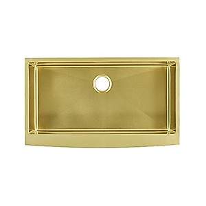 Swiss Madison Rivage 36 x 21 Stainless Steel, Single Basin, Farmhouse Kitchen Sink with Apron in Gold