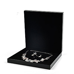 Oirlv Black Jewelry Set Box,Ring/Earrings/Big necklace Gift Case