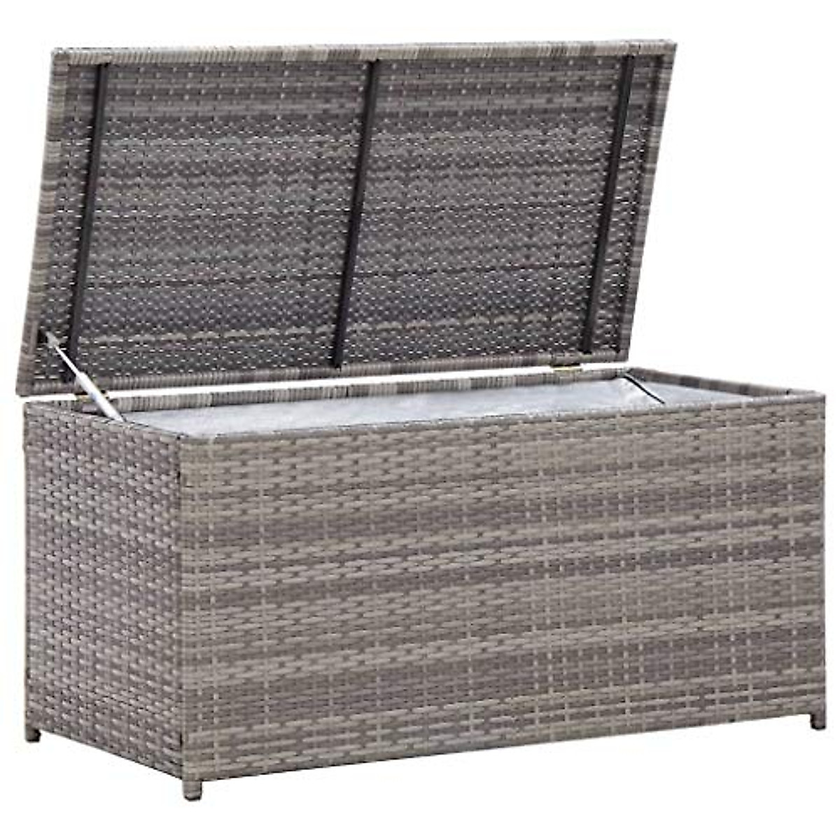 Canditree Outdoor Large Storage Box Rattan, Deck Box Storage Container for Patio Poolside Garden (39.4"x19.7"x19.7")