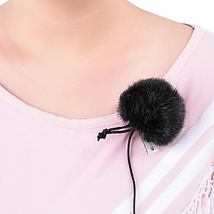 comica Pack of 3 Fur Windscreen for Microphone, Mini Microphone Fur Microphone Windscreen Muff, Wind & Pop Filter for Lavalier Microphone/VideoMic/Mobile Phone Microphone (Black)