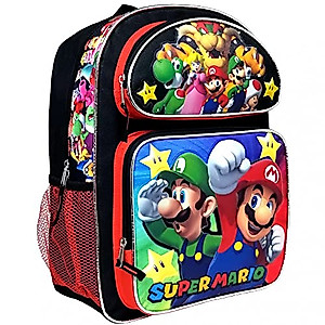 Super Mario Bros 16 Inches Large School Backpack