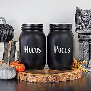 Darware Farmhouse Black Mason Jars (Set of 2); Home Decor and Storage Wide Mouth Decorative Wide Mouth Mason Jars, Black-Painted