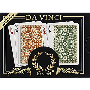 DA VINCI Venezia, Italian 100% Plastic Playing Cards, 2-Deck Set, Bridge Size Regular Index