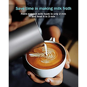 EZBASICS 236ml Stainless Steel Electric Milk Frother for Frothing and Heating Milk