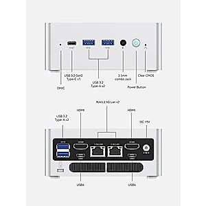 MINISFORUM Venus Series NPB7 Mini PC, 13th Gen Core i7-13700H Small Computer, 32G DDR5+1TB PCIe4.0 SSD, 2X HDMI(4K)+2X USB4(8K) Output, 2X 2.5G RJ45 Port, 4X USB3.2 Small Form Factor