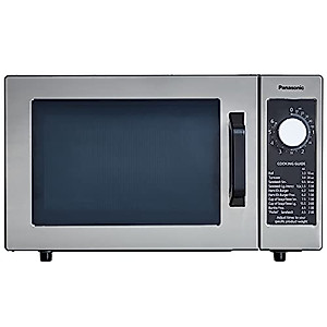 Panasonic NE-1025F Compact Light-Duty Countertop Commercial Microwave Oven with 6-Minute Electronic Dial Control Timer, Bottom Energy Feed, 1000W, 0.8 Cu. Ft. Capacity Silver