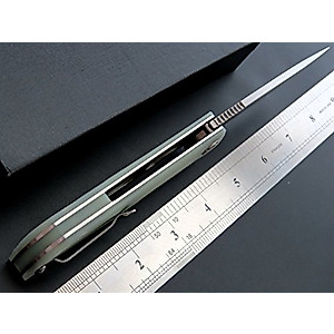 Eafengrow CH3001-G10 Folding Knives D2 Steel Blade G10 Material Handle Outdoor Camping Knife Hunting Survival Hand EDC Tools (Jade)