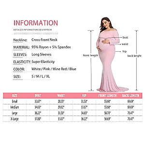 Mommy Jennie Maternity Dress for Photoshoot Stretchy Pregnancy Fitted Gowns for Baby Shower and Ruffle Maxi Photography Dress,A-pink,L