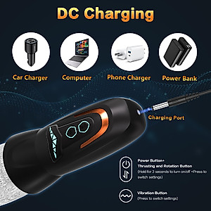 Automatic Male Masturbator Sex Toy with 10 Vibration, 8 Thrusting & Rotating Patterns, Pocket Pussies Male Sex Toys for Men, Penis Pump Male Stroker Adult Toy Pocket Pussy for Men, Adult Toys for Men