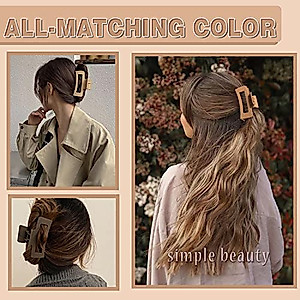 10 Pack 4.4" Large Hair Clips,Claw Clips,Hair Clips for Women & Girls,2 Styles 5 Colors Internal tooth design Strong Hold Matte Claw Hair Clips for Women Thick Hair & Thin Hair, 90's Vintage Hair Clip