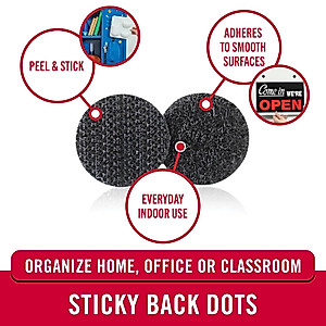 VELCRO Brand 90069 - Sticky Back - 5/8" Coins, 15 Sets - Black
