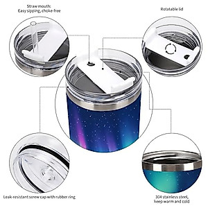 Northern Lights Tumbler with Handle Travel Mug Water Bottle Tea Coffee Cup Black-style