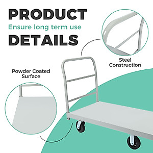 KUAFU Platform Truck Flat Push Cart Dolly Heavy Duty Hand Trucks with 360 Degree Swivel Rubber Wheels 2000lb Weight Capacity 24x48 Large Size Cart