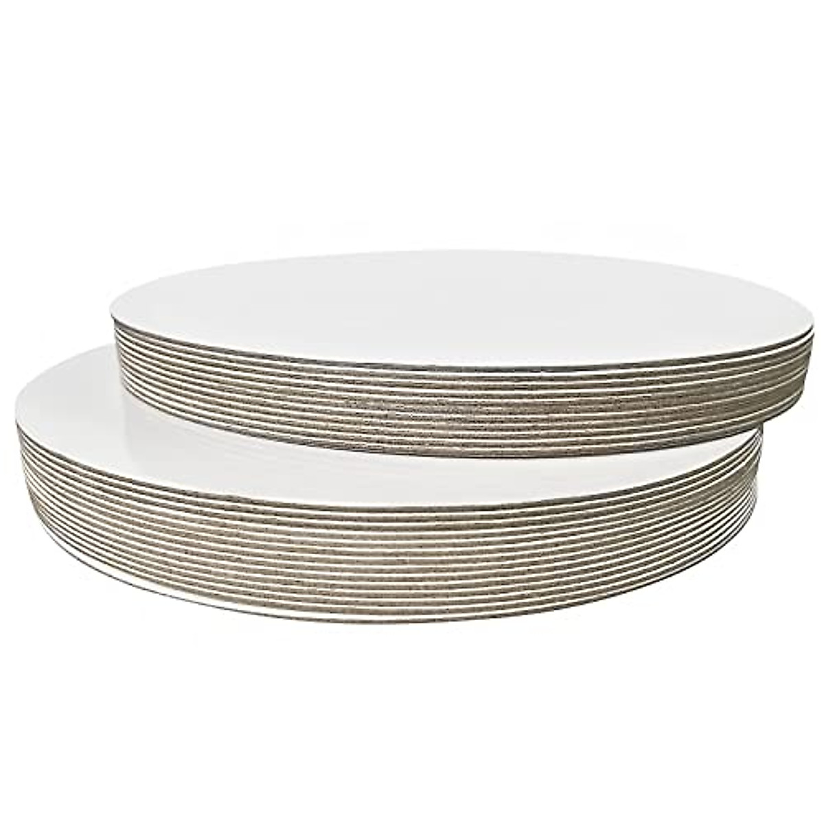 CHERRY 25-Pack 12 inch Sturdy Round Cake Boards, White Cardboard Cake Circles plate Scalloped Base,Pack of 25
